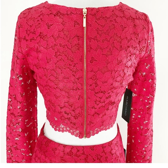 Marciano | Tops | Nwt Marciano Lace Crop Top Long Sleeve | Poshmark
